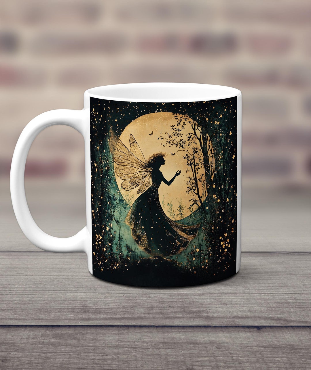 Fairy Mug, Woodland Fairy Lover Gift, Moon Coffee Cup, Fairycore ...