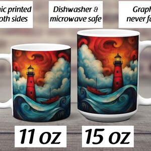 Lighthouse Mug, Ocean Coffee Cup, Lighthouse Gift, Coastal Gift Mug ...