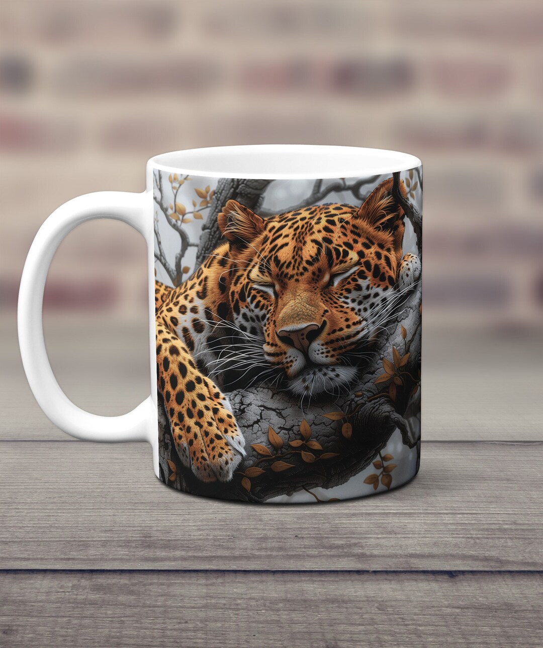 Leopard Mug, Big Cat Coffee Cup, Leopard Ceramic Mug, Wild Cat, Leopard ...