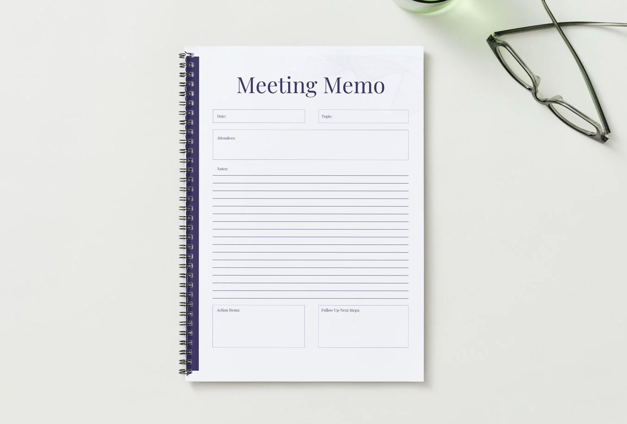 Digital Meeting Memo Template PDF Download - Etsy