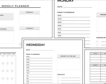 Minimal Black and White Calendar/planner - Etsy