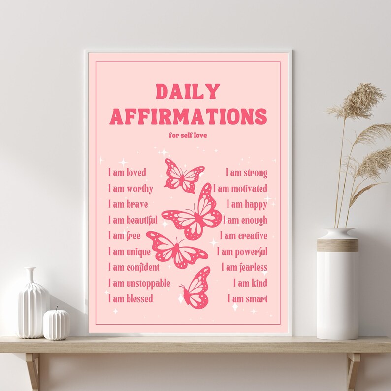 Daily Affirmations Poster | Mental Health Poster | Therapy Poster ...