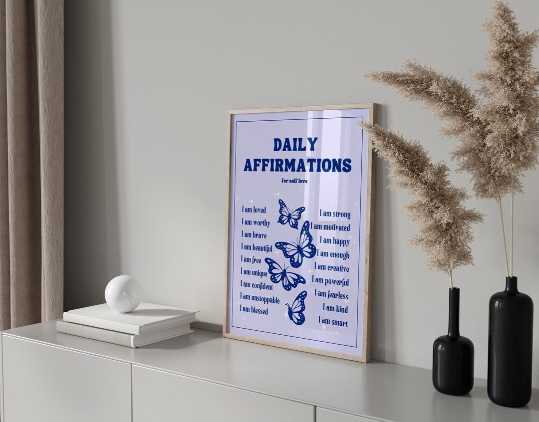 Daily Affirmations Poster Mental Health Poster Therapy Poster Words of ...