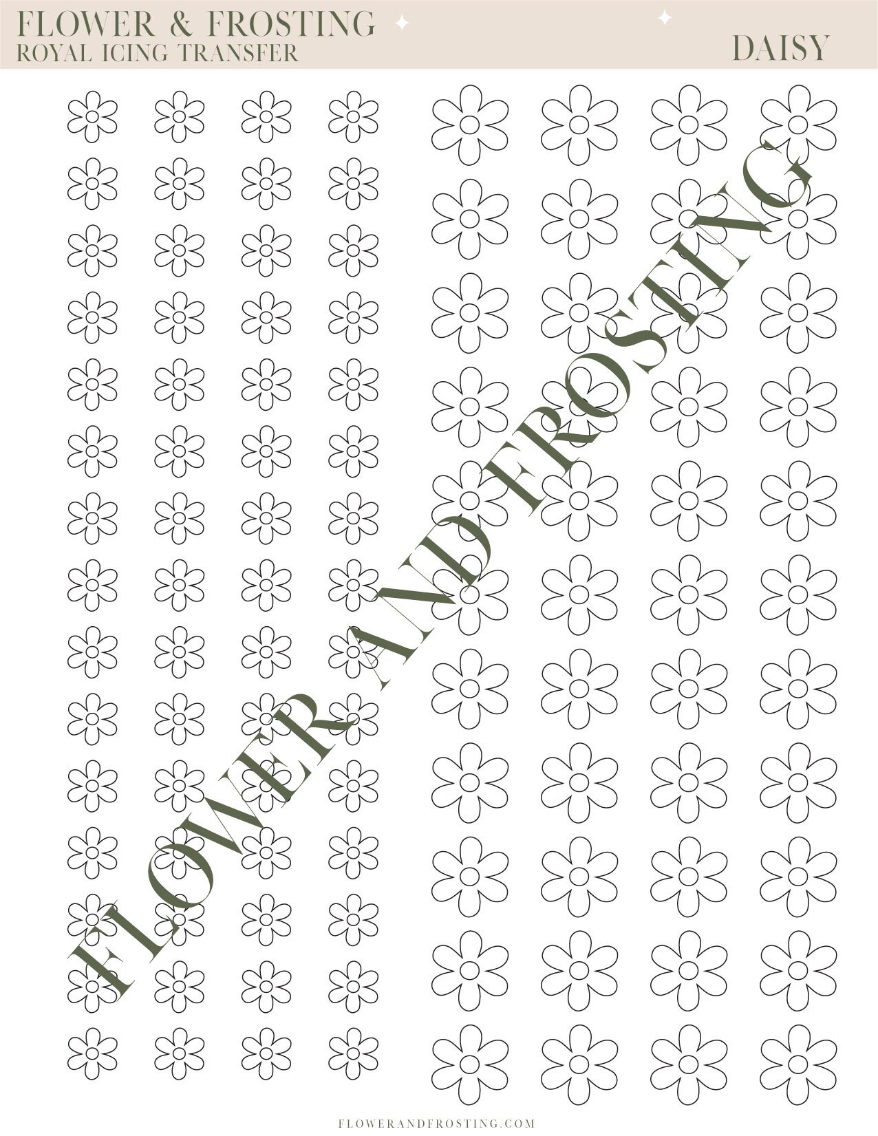 Daisy Royal Icing Transfer - Etsy