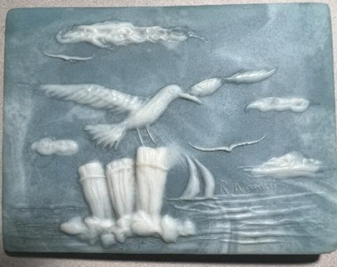 Marble Blue Incolay/soapstone Trinket Box Vintage Robert Nemith ...