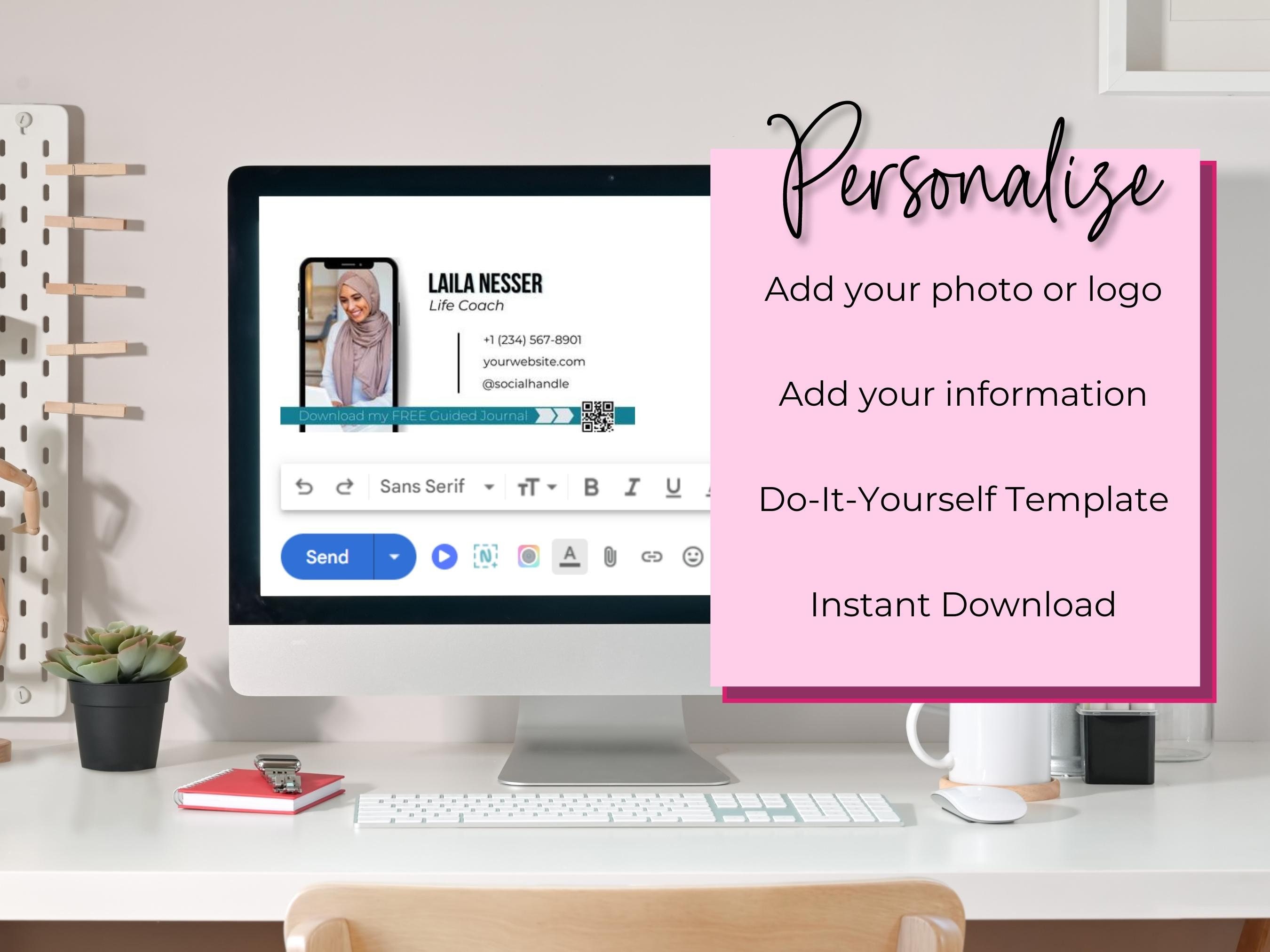 QR Code Email Signature Template Editable Canva Minimalist Design Life ...