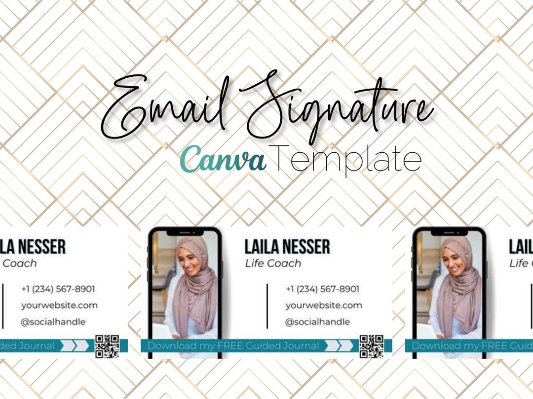 QR Code Email Signature Template Editable Canva Minimalist Design Life ...