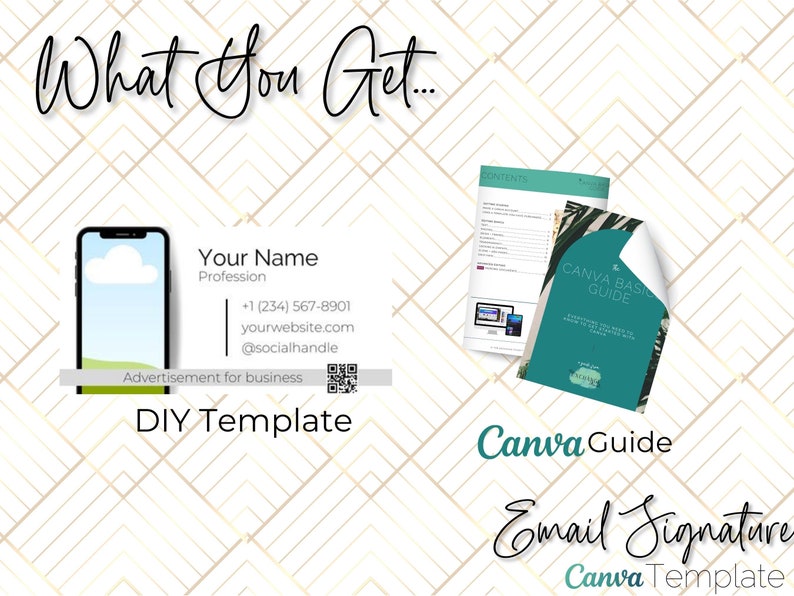QR Code Email Signature Template Editable Canva Minimalist - Etsy