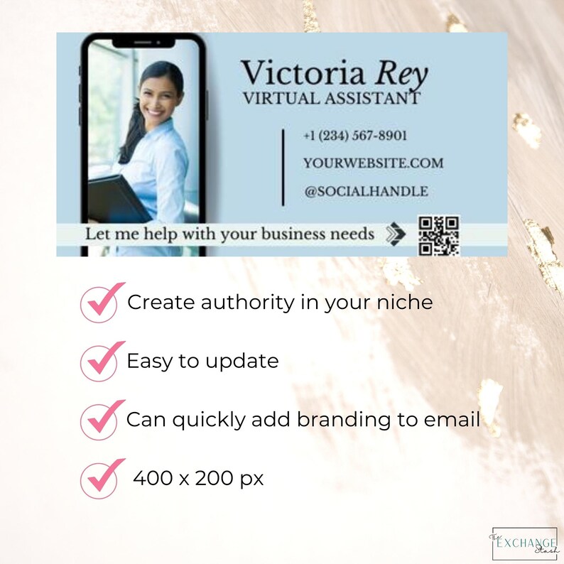 QR Code Email Signature Template Editable Canva Minimalist - Etsy Canada