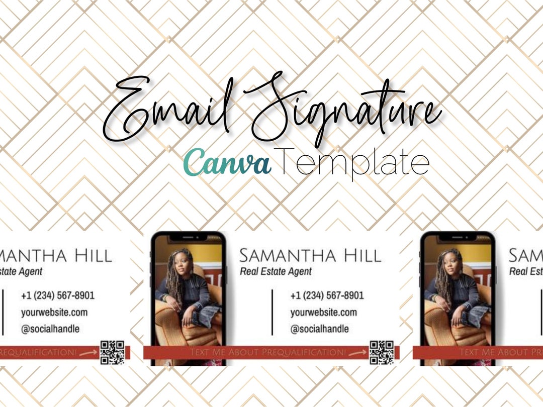 QR Code Email Signature Template Editable Canva Minimalist Design ...