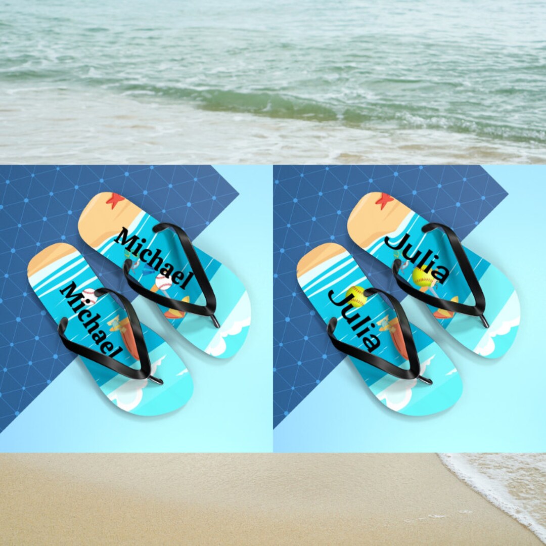 Custom Slides With Name, Custom Flip Flops, Baseball Slides, Softball ...