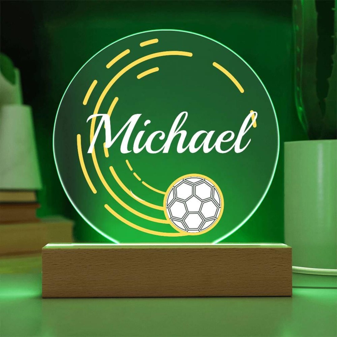 Personalized LED Soccer Night Light/custom Soccer Light/gift for Soccer ...
