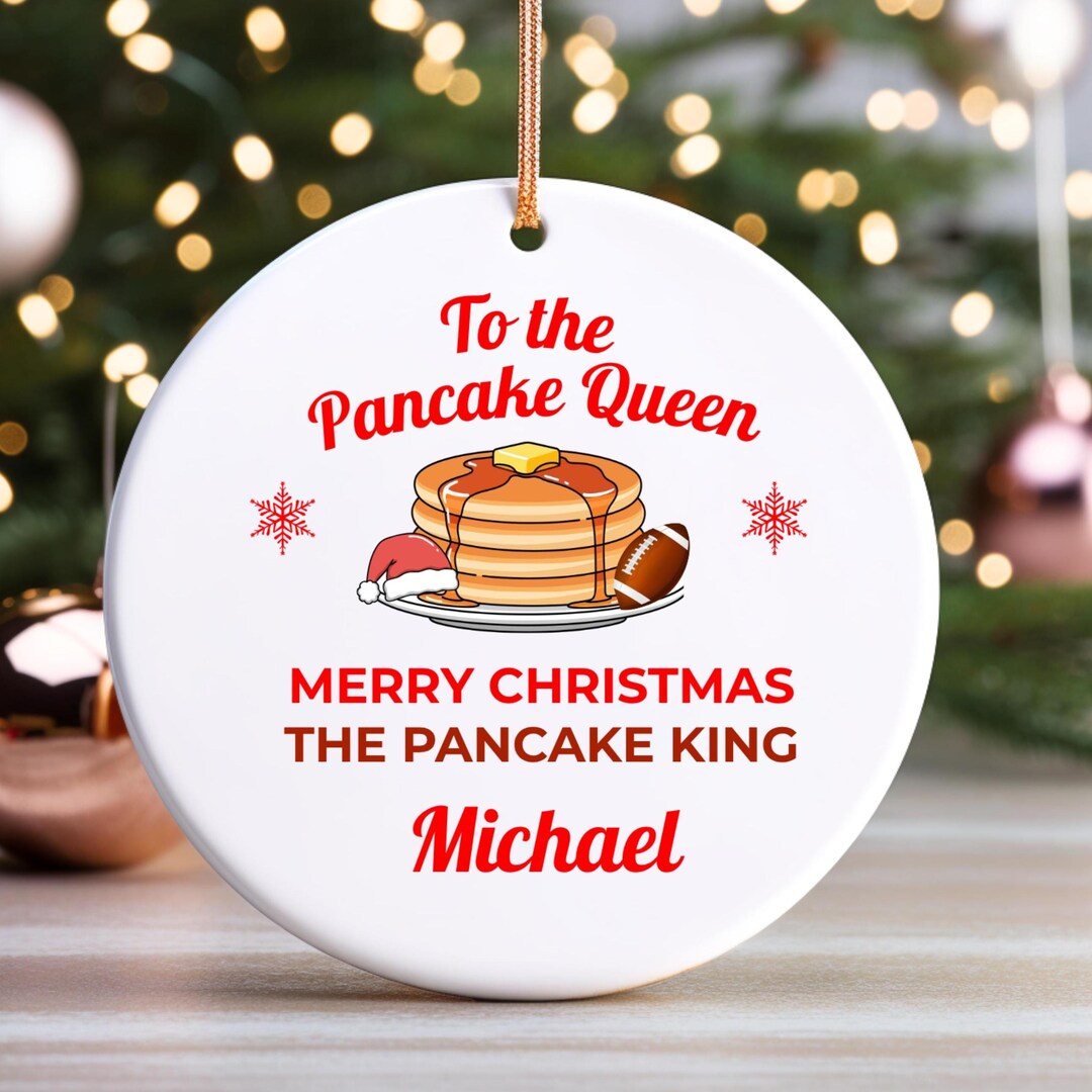 Personalized Pancake Queen Ceramic Christmas Ornament, Football Mom ...