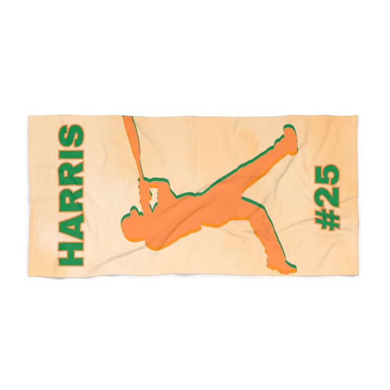 Personalized Baseball Beach Towel, Custom Beach Towel Baseball Design ...