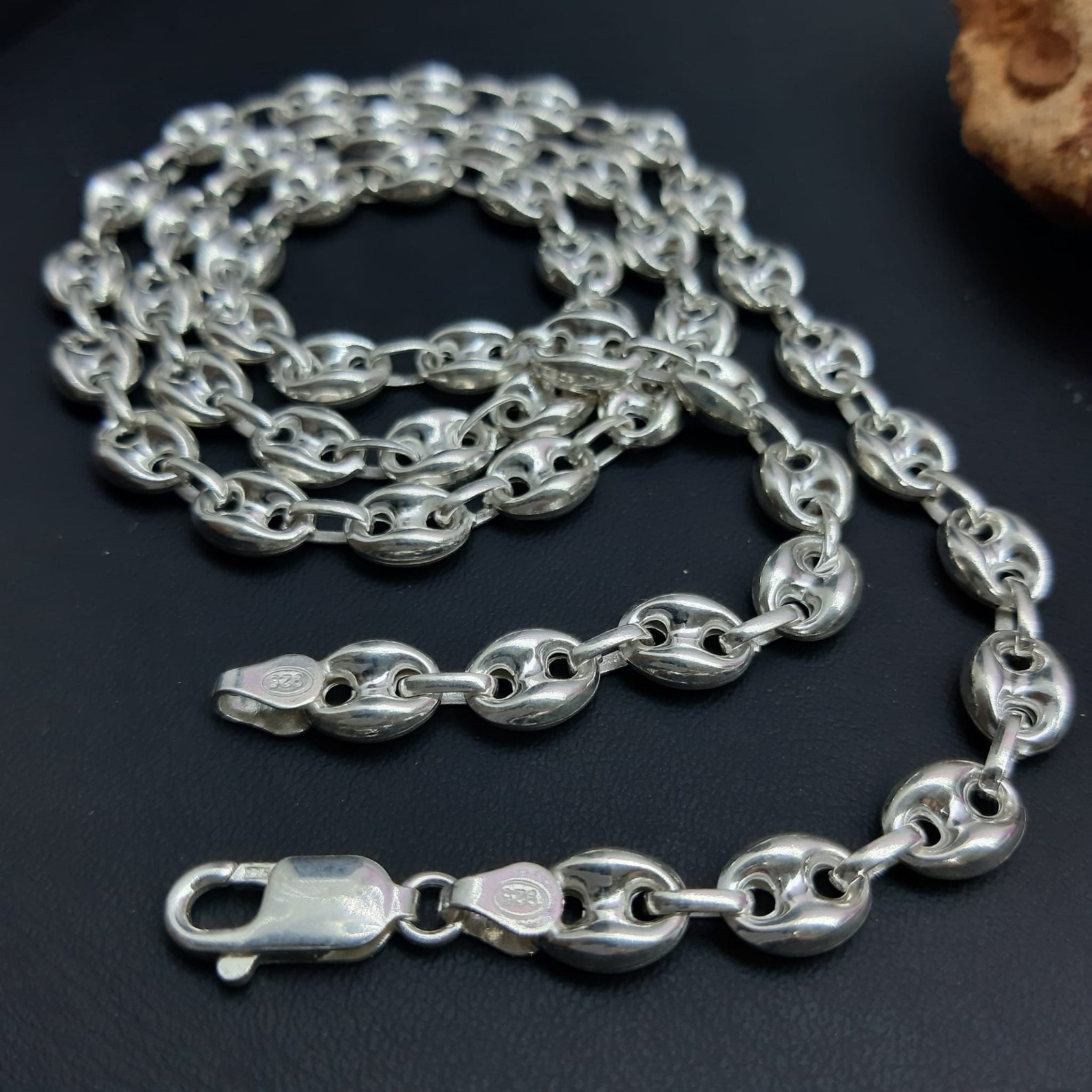 925 Sterling Silver Sailor Chain Necklace 8.2 Mm - Etsy