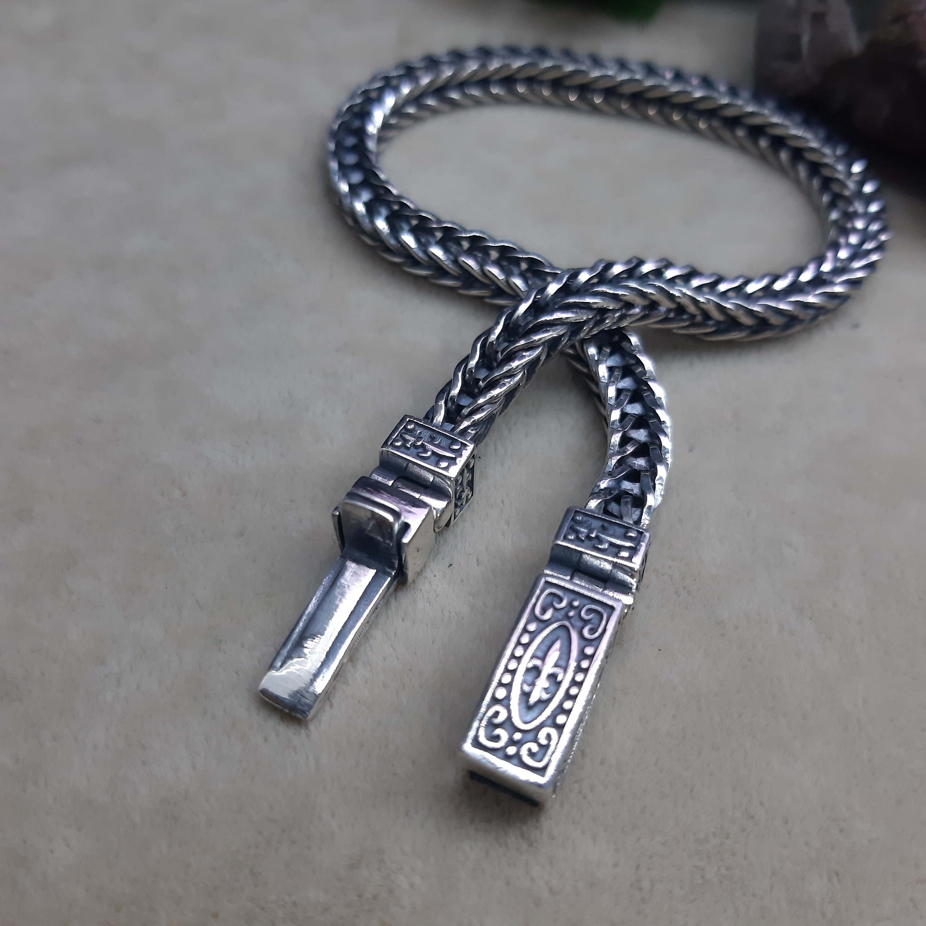 925 Sterling Silver Foxtail Box Lock Bracelet 5 Mm - Etsy