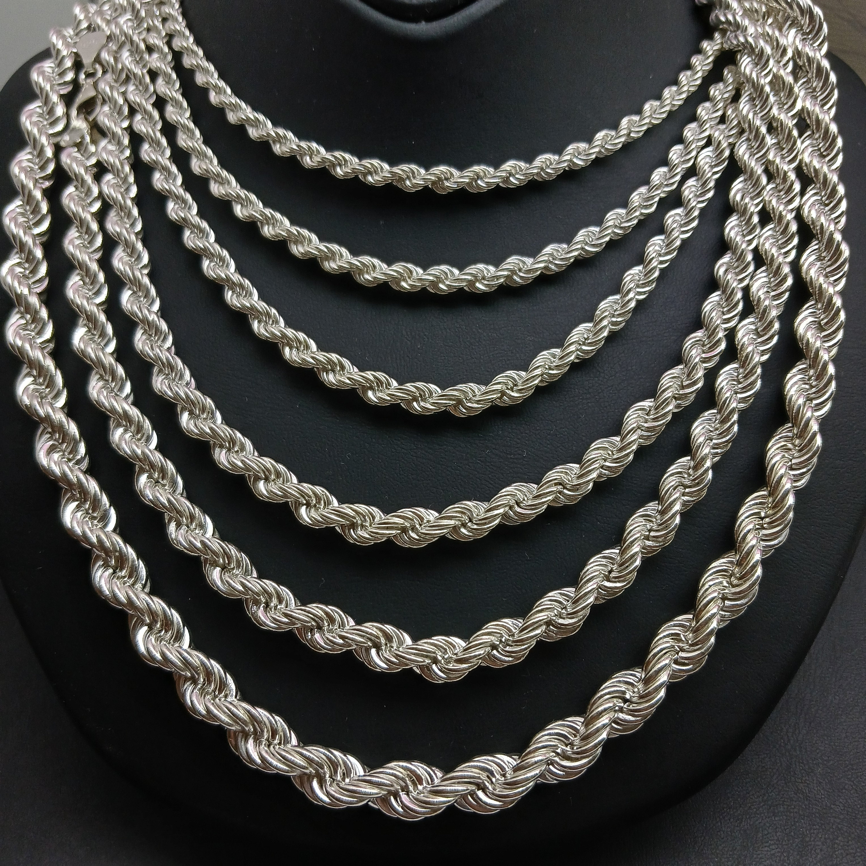 925 Sterling Silver Twisted Rope Chain Necklase for Man and Women ...