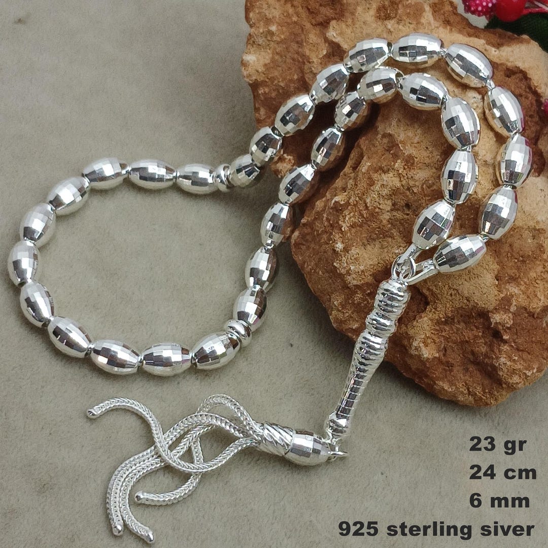 Sterling Silver Islamic Rosary Tesbih: 925 Silver Gift - Etsy