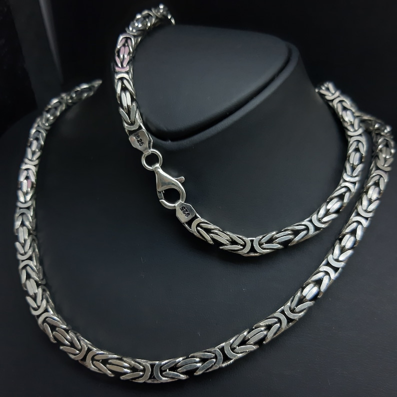 925 Sterling Silver Square King Chain Necklase 6 Mm - Etsy