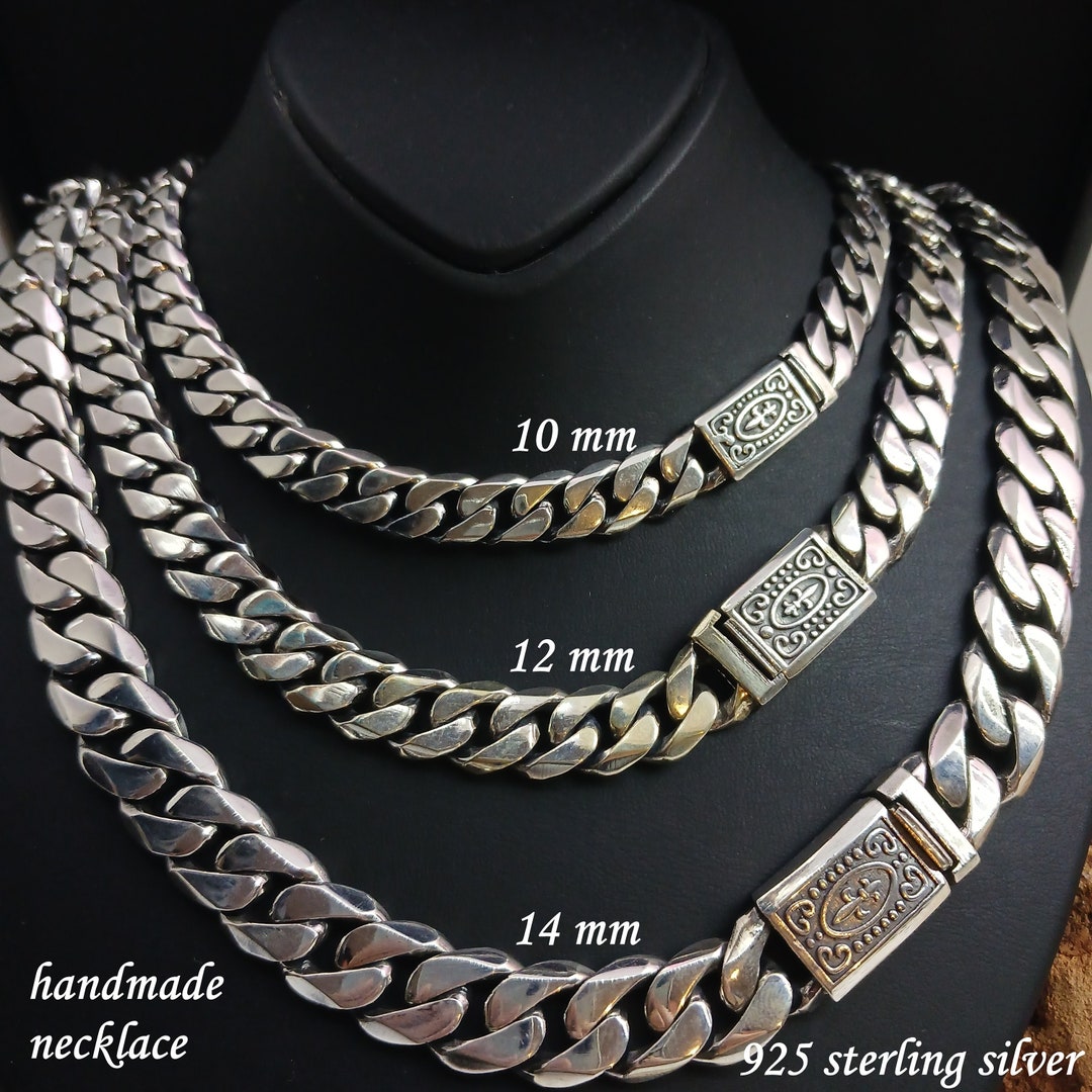 925 Sterling Silver Curb Box Lock Chain Handcrafted Necklase - Etsy