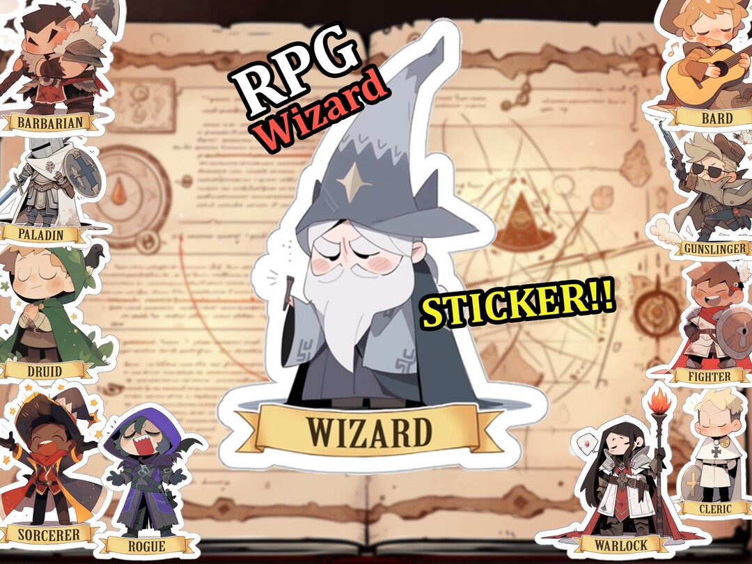 Tabletop RPG Wizard Sticker 2024 Anime Wizard RPG Sticker for - Etsy