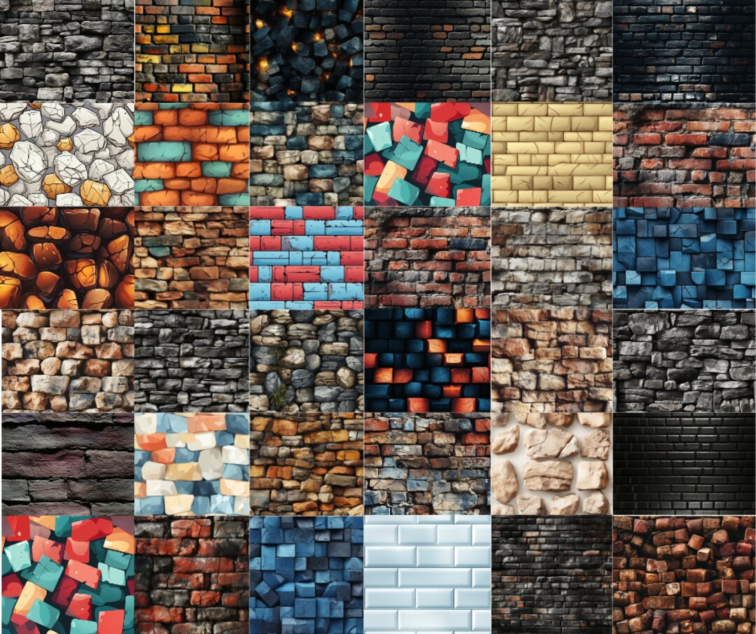 100 Premium Brick Textures Adobe Photoshop Canva Print on - Etsy