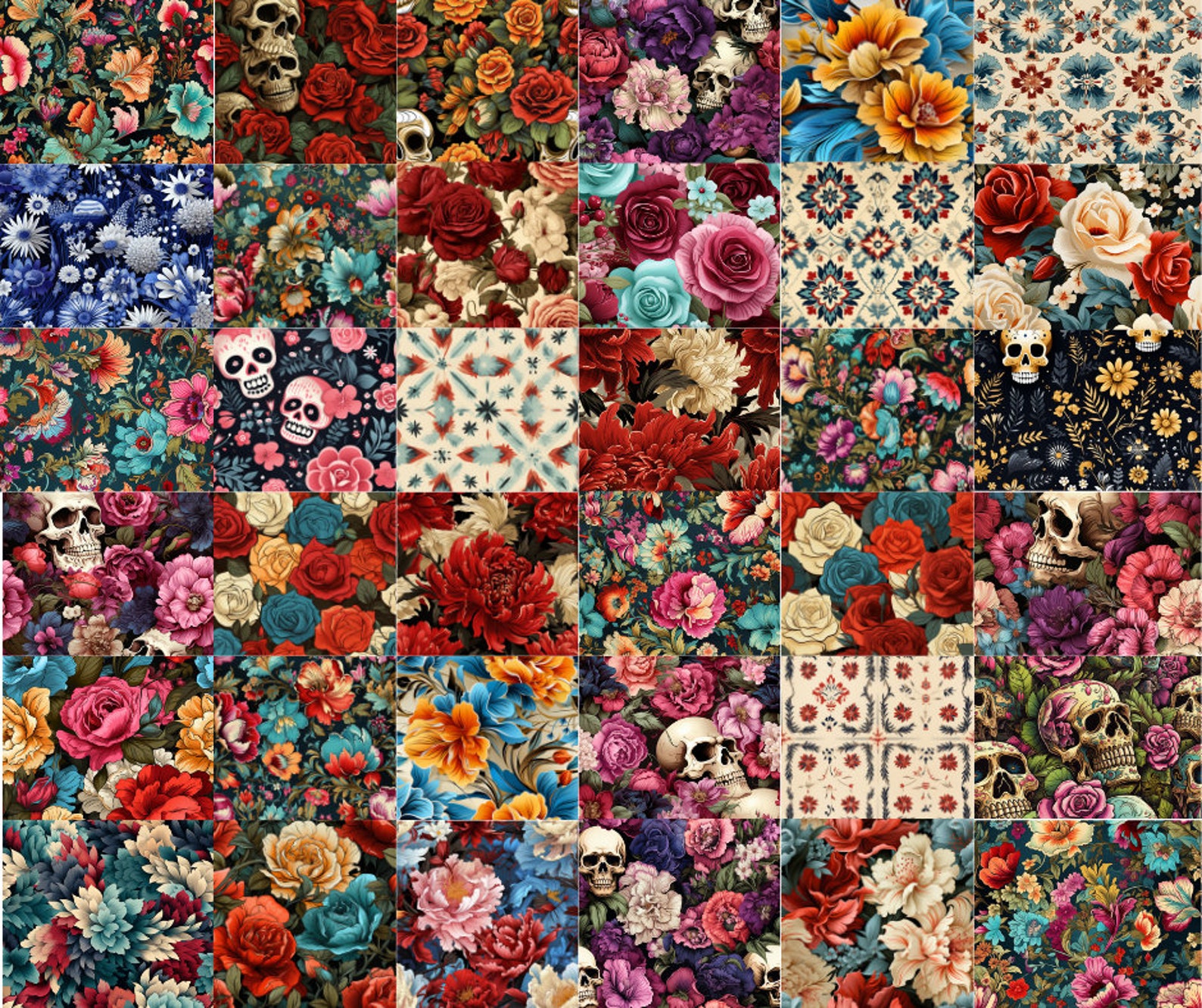 500 Unique Digital Floral Textures Adobe Photoshop Canva Print - Etsy