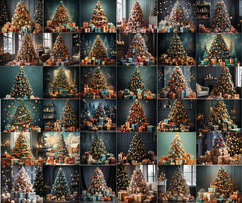500 Christmas Tree Xmas Backdrop Photography Adobe Photoshop - Etsy ...