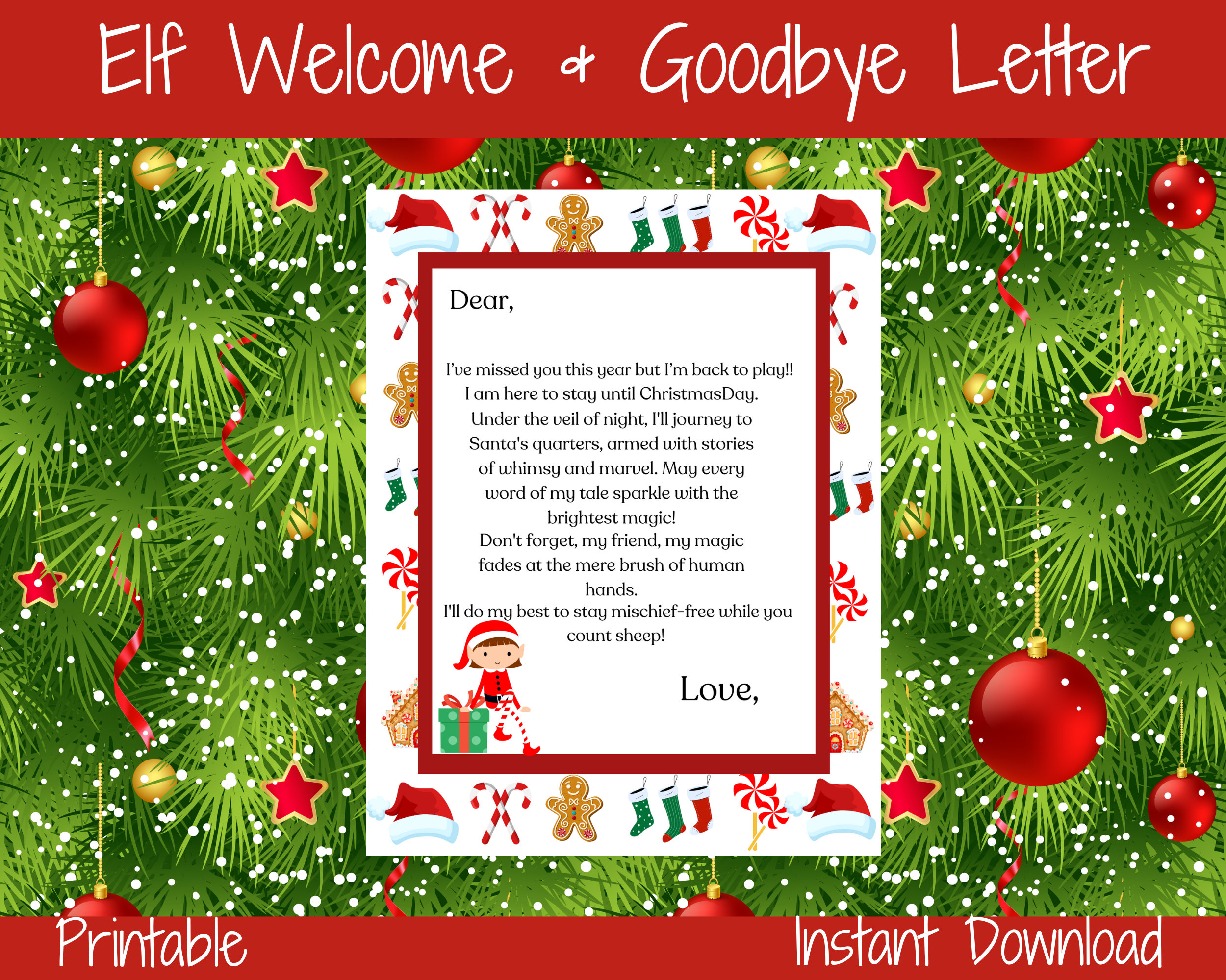 Elf Welcome Letter Elf Goodbye Letter Elf Welcome Back - Etsy