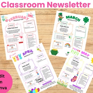 Classroom Newsletter, Classroom Newsletter Template, Teacher Newsletter ...