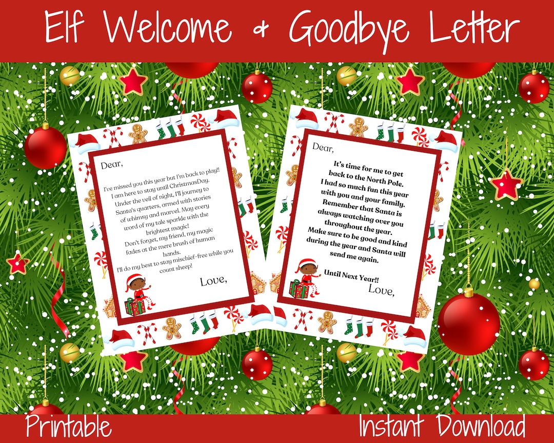 Elf Welcome Letter Elf Goodbye Letter Elf Welcome Back - Etsy