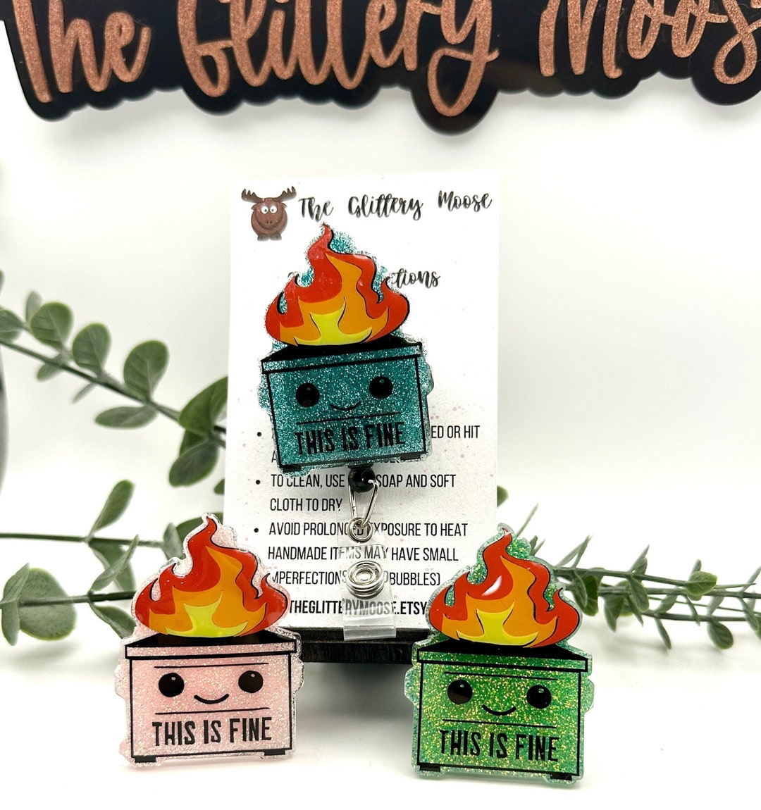 Dumpster Fire Badge Reel - Etsy