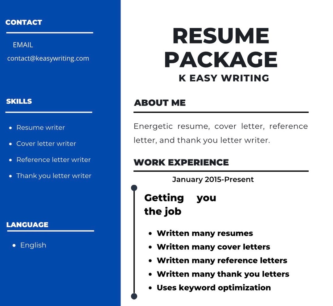Custom Resume, Cover Letter, Reference Page, and Thank You Letter - Etsy