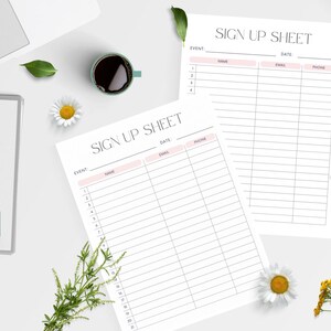 Editable Signup Sheet Template, Potluck Signup Sheet, Potluck Printable ...