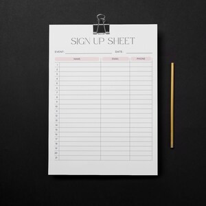 Editable Signup Sheet Template, Potluck Signup Sheet, Potluck Printable ...