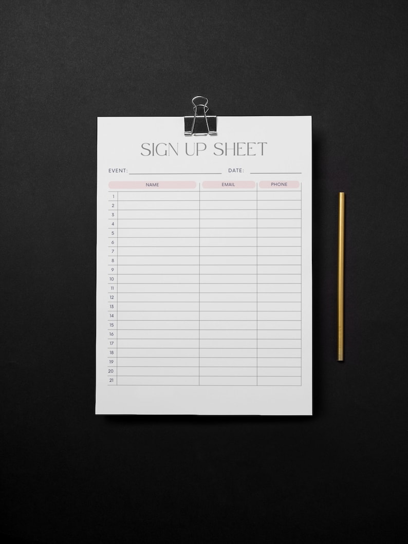 Editable Signup Sheet Template, Potluck Signup Sheet, Potluck Printable ...