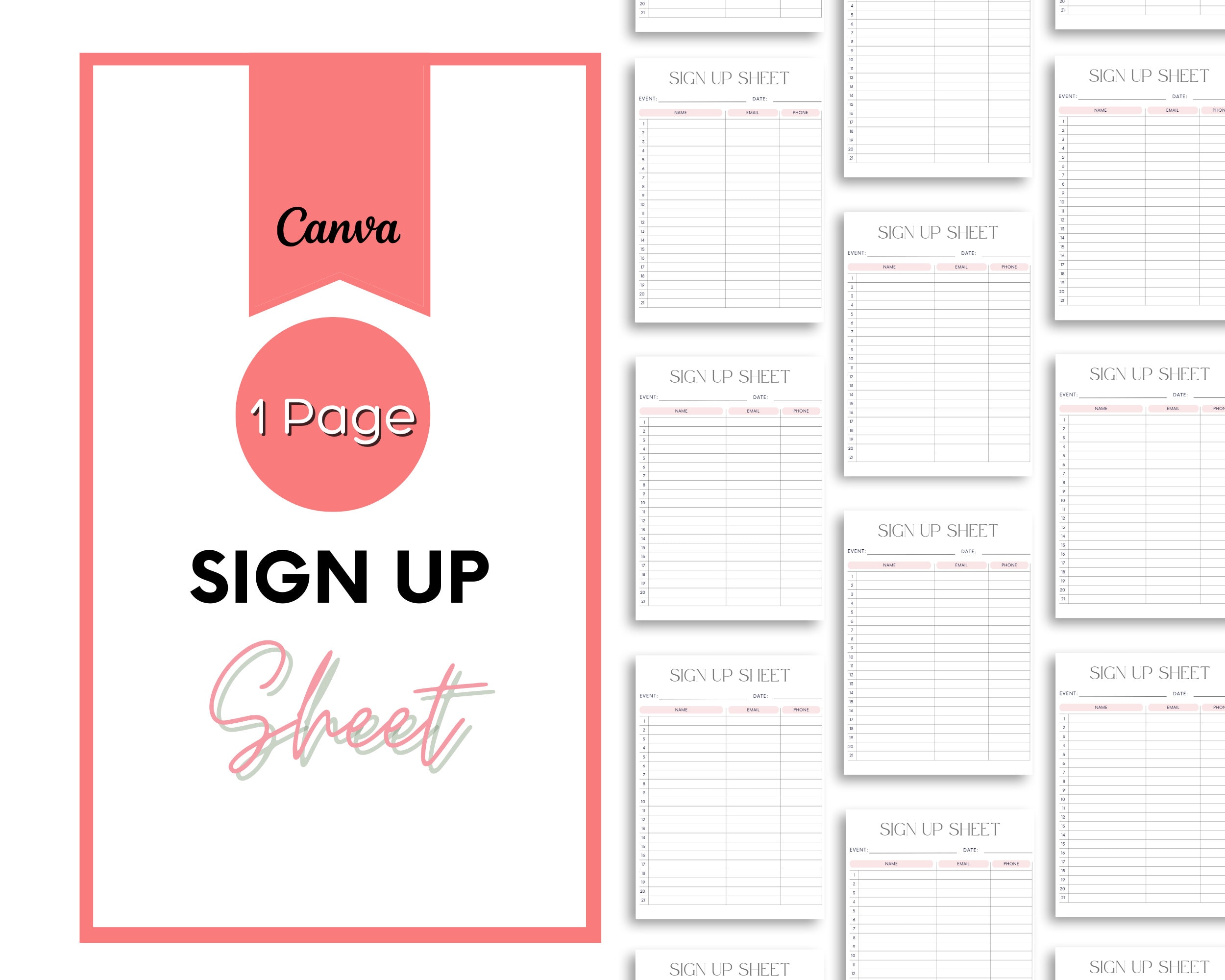 Editable Signup Sheet Template, Potluck Signup Sheet, Potluck Printable ...