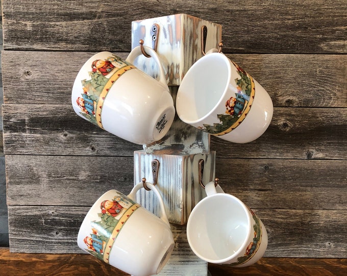 Farm House Coffee Mug Stand, Wooden Cup Holder, Kitchen Display Stand ...