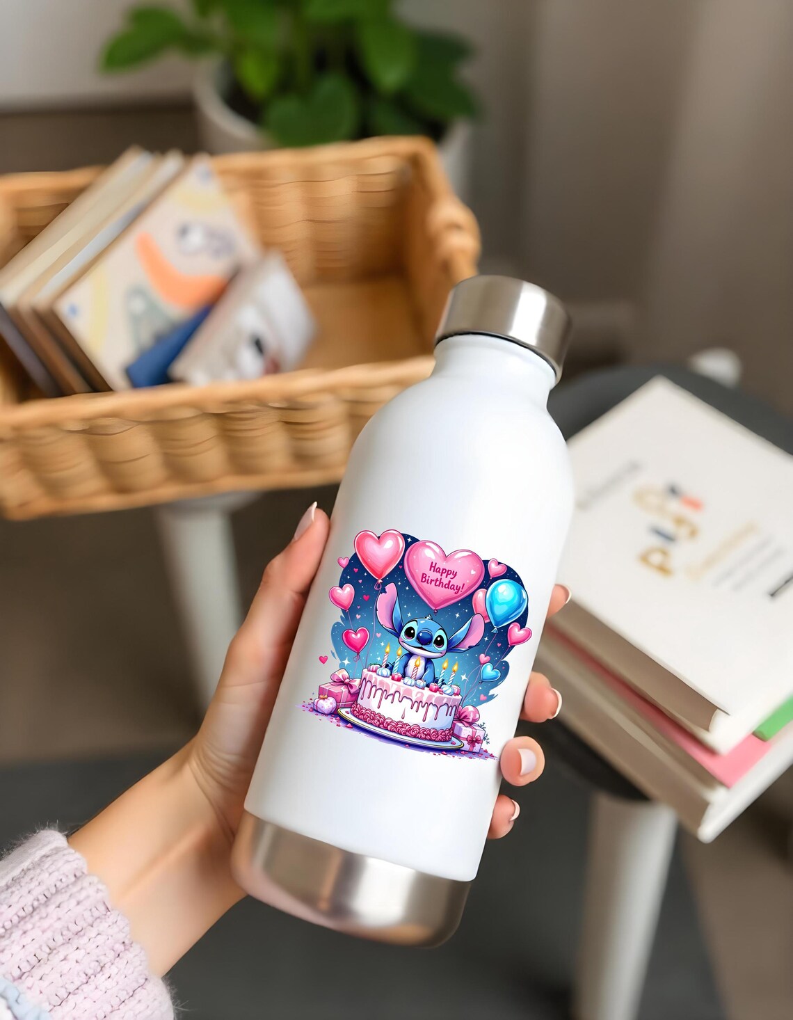 2 PNG Cute Stitch Birthday | Printable Sticker Clipart Set | Kawaii ...