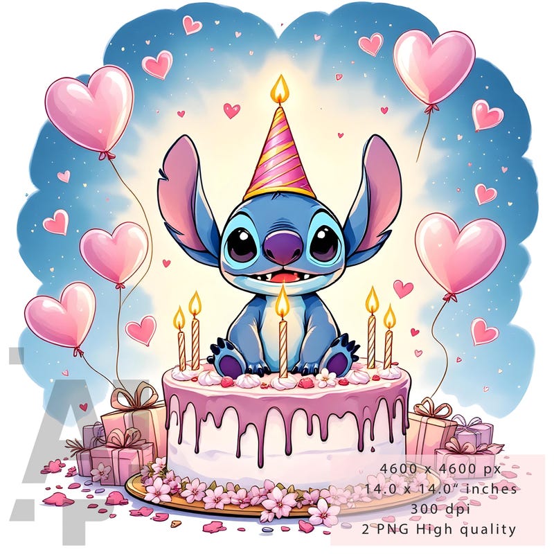 Happy Birthday Stitch Image - Etsy