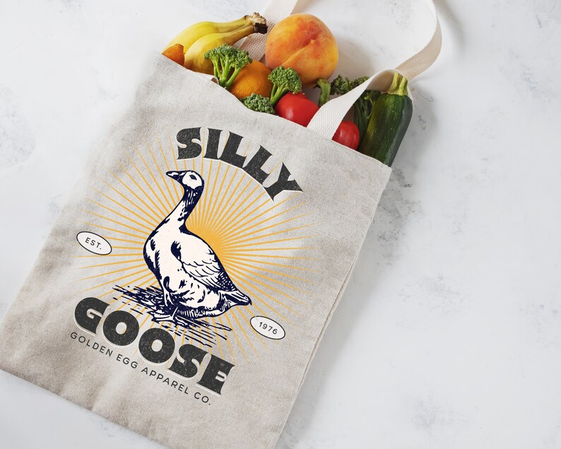Silly Goose Tote Bag Funny Animal Design Aesthetic Tote Bag Reusable ...