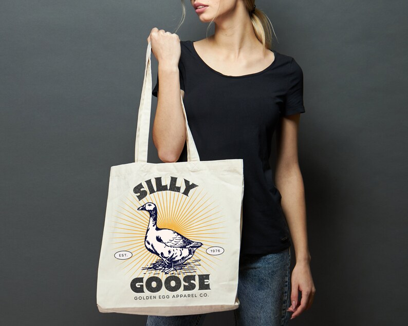 Silly Goose Tote Bag Funny Animal Design Aesthetic Tote Bag Reusable ...