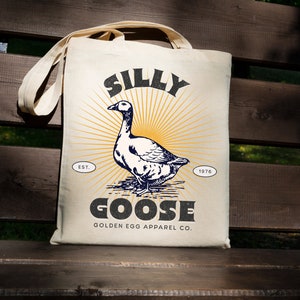 Silly Goose Tote Bag Funny Animal Design Aesthetic Tote Bag Reusable ...