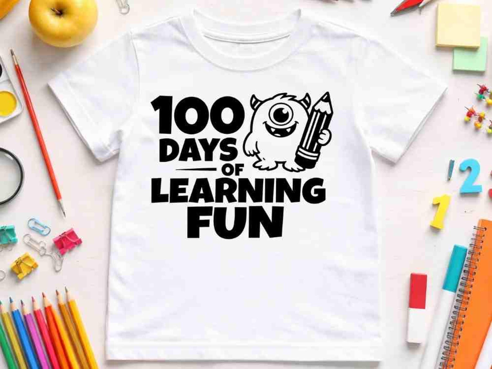 100 Days of School Monster SVG, Teacher Cricut PNG (digital Download ...