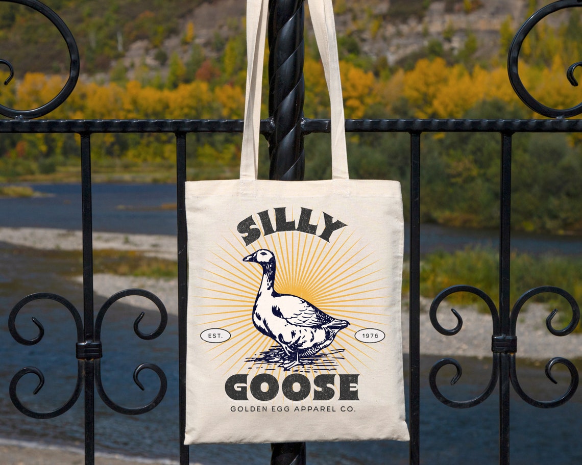 Silly Goose Tote Bag Funny Animal Design Aesthetic Tote Bag Reusable ...