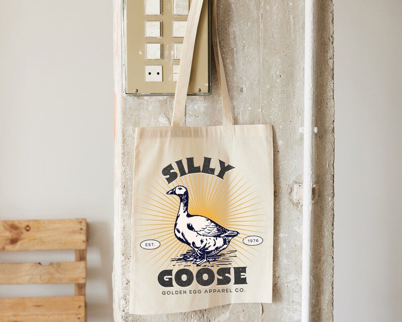Silly Goose Tote Bag Funny Animal Design Aesthetic Tote Bag Reusable ...