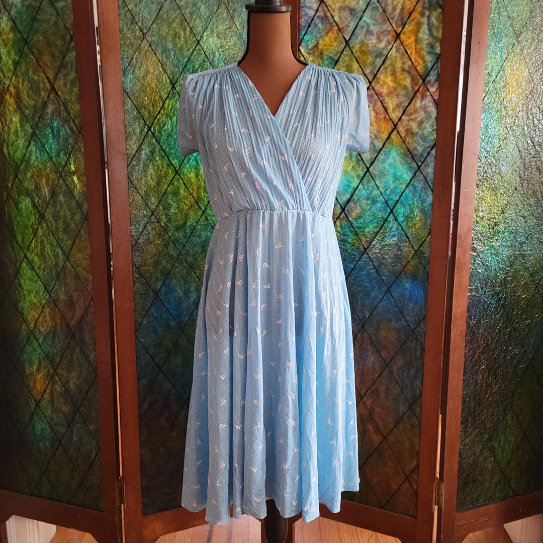 Vintage Baby Blue Seashell Day Dress - Etsy