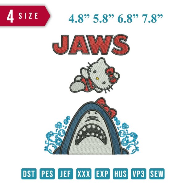Jaws Embroidery - Etsy