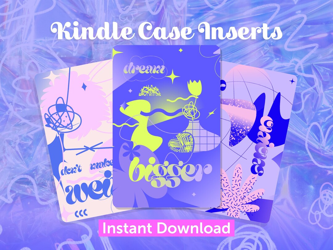3 Printable Kindle Case Inserts, E-reader Case Art Downloads, Unique ...