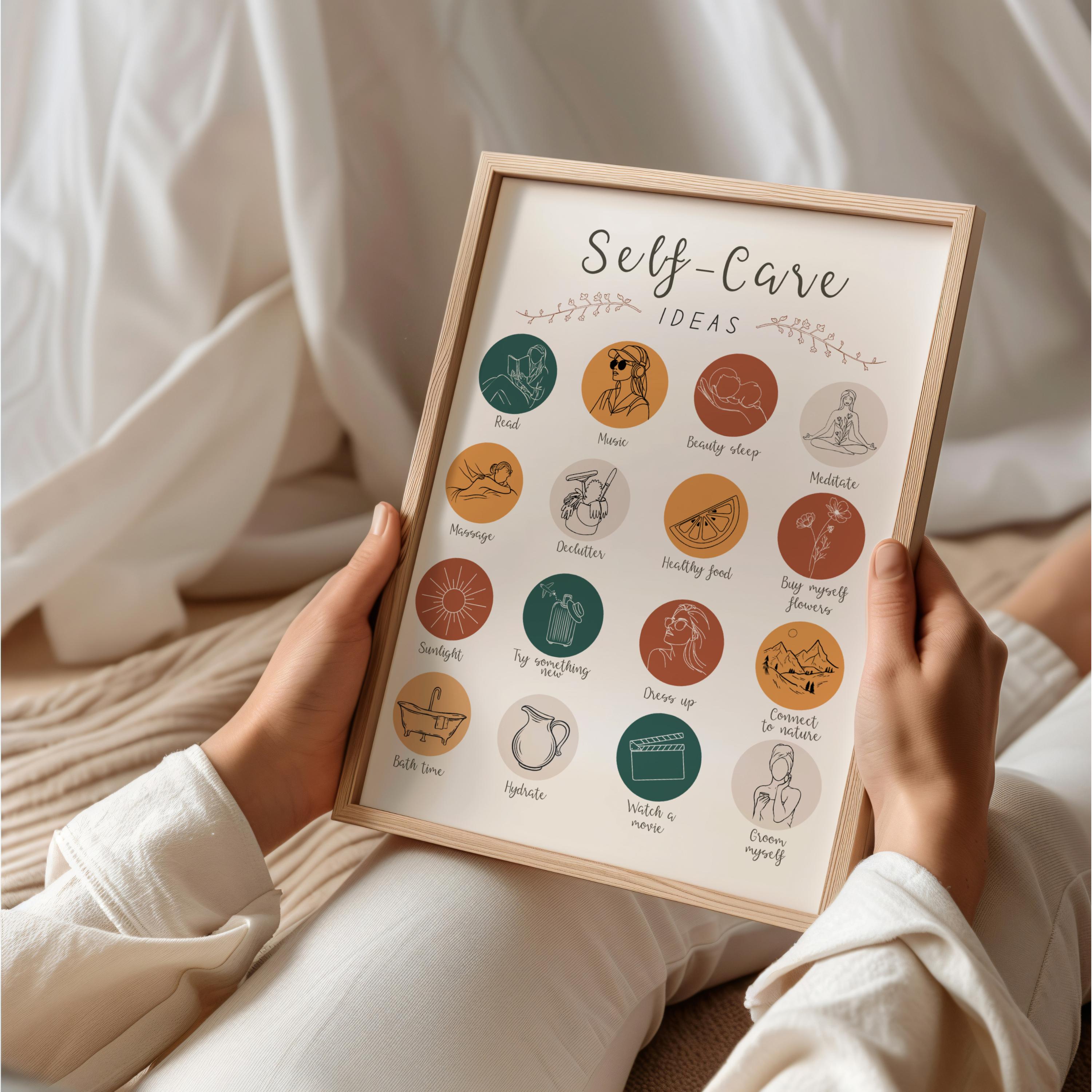 Self Care Ideas, Self Care Digital Poster, Self Love, Mental Health ...